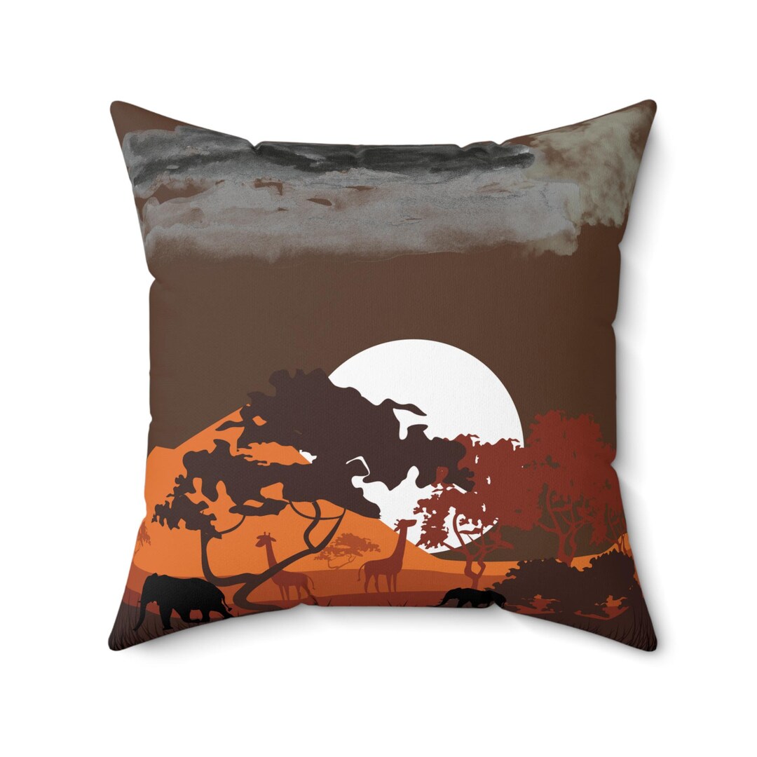 African Sunset Pillow African Savanna Pillow African Landscape Accent ...