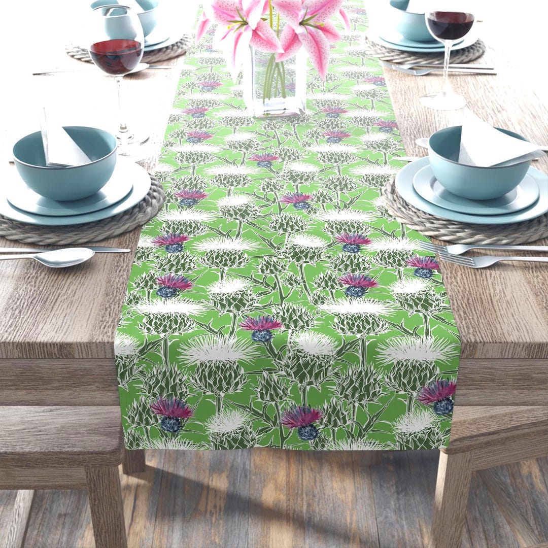 Thistle Table Runner Scottish Thistle Aesthetic Table Decor Wildflower ...