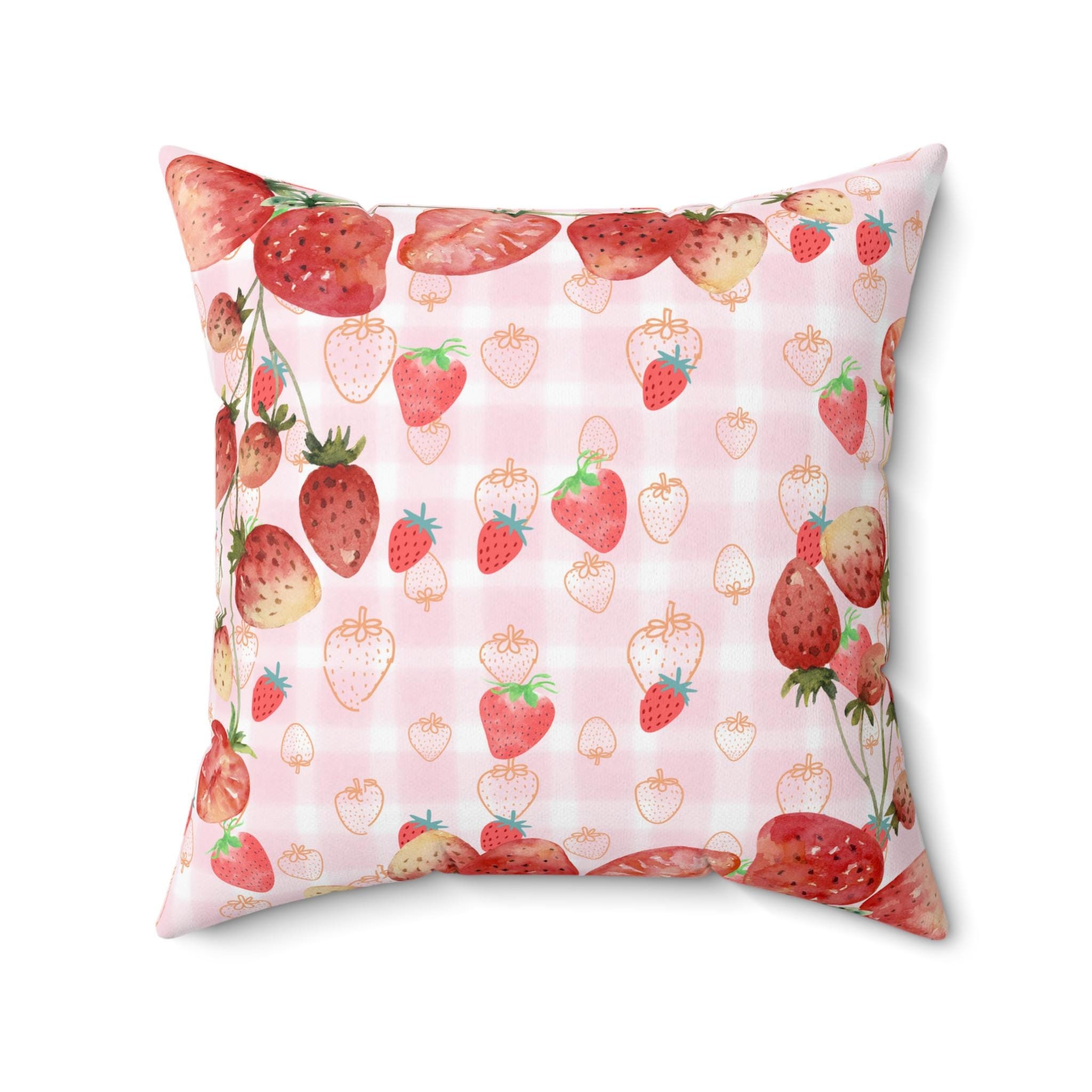 Strawberry Summer Fruit Throw Pillow Strawberry Theme Cushion ...
