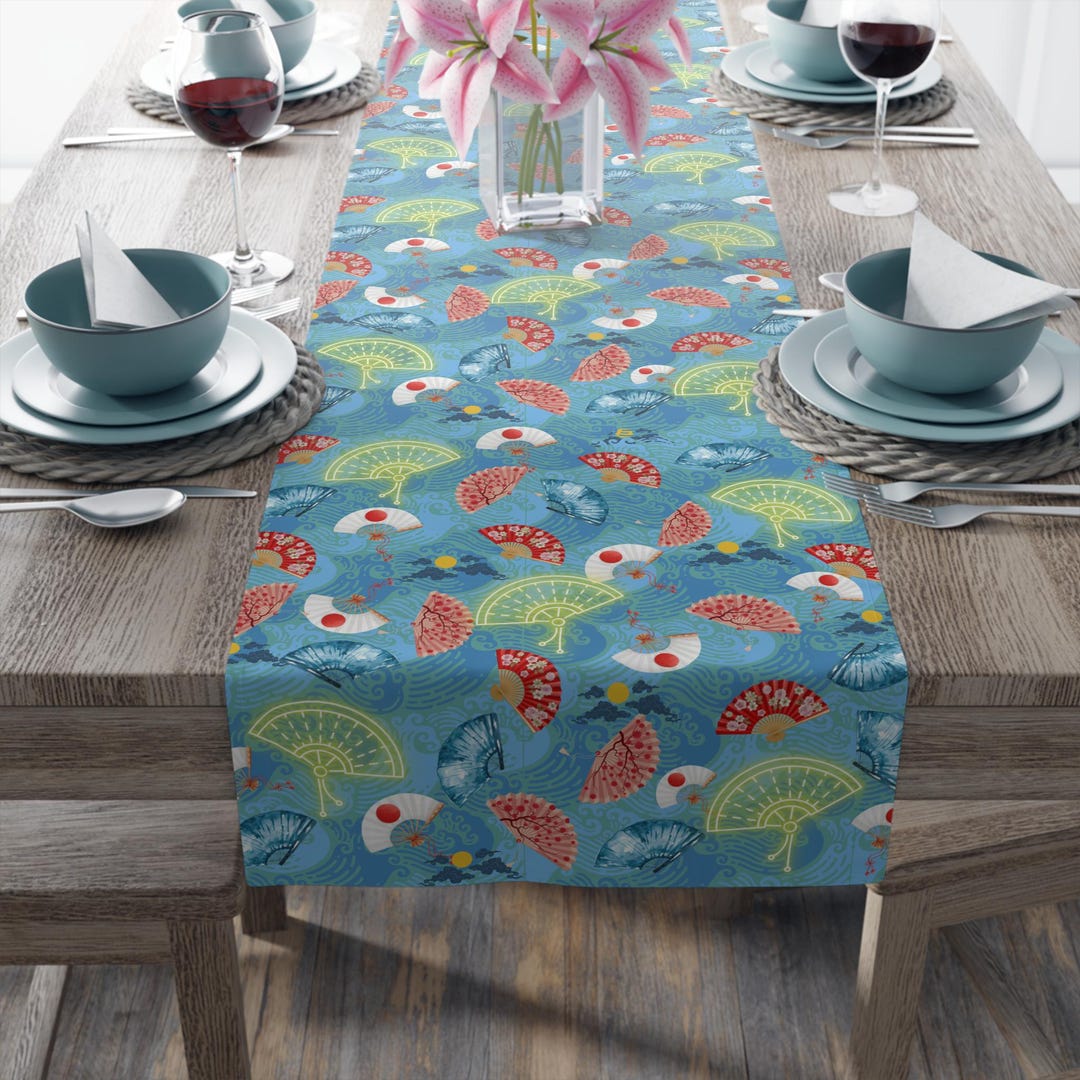 Hibachi Table Runner Japanese Table Linen Japan Traditional Table ...