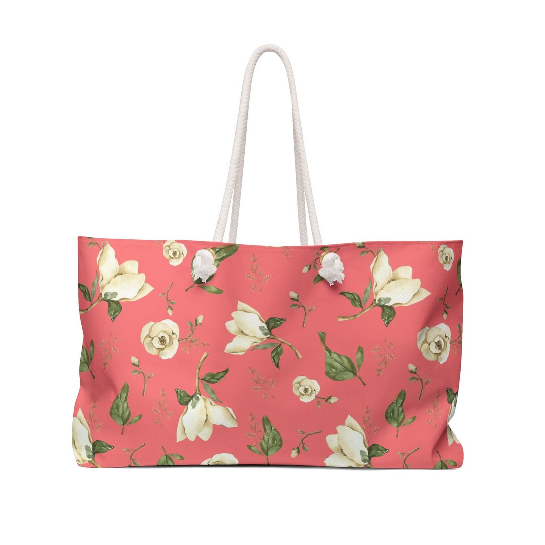 Magnolia Weekender Bag Magnolia Spring Summer Beach Tote Bag Magnolia ...