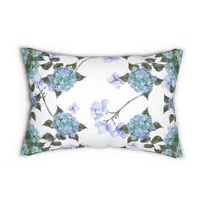 Hydrangea Lumbar Pillow Hydrangea Throw Pillow Hydrangea Cushion Hydrangea Spring Summer Decor ...