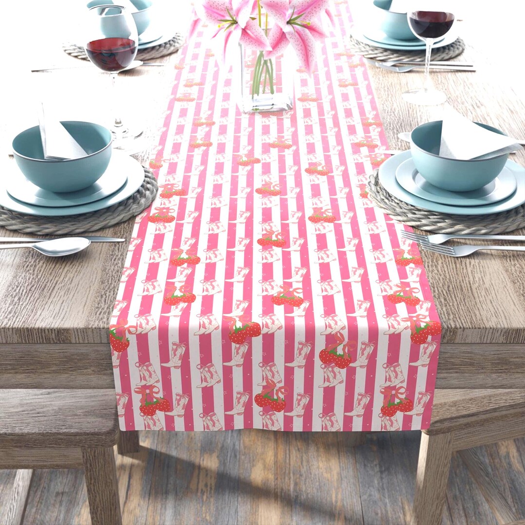 Coquette Cowgirl Table Runner Pink Coquette Aesthetic Table Decor Girls ...