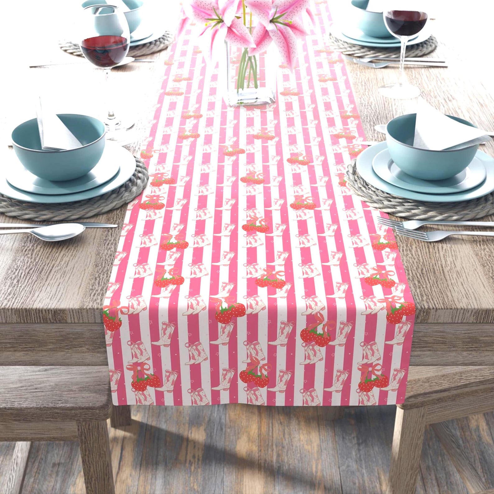 Coquette Cowgirl Table Runner Pink Coquette Aesthetic Table Decor Girls ...