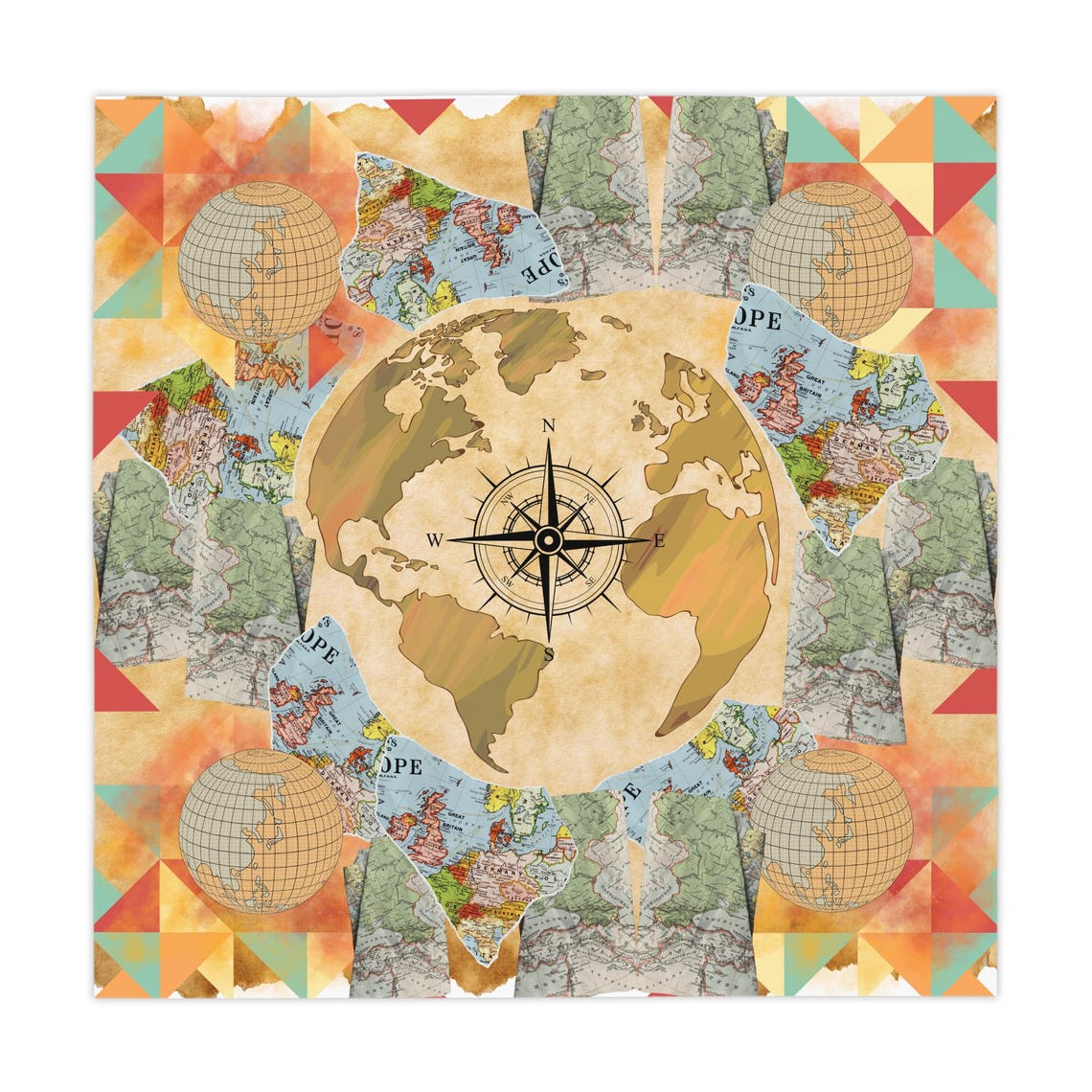 World Map Tablecloth Travel Table Cloth Global Table Cloth Adventure ...