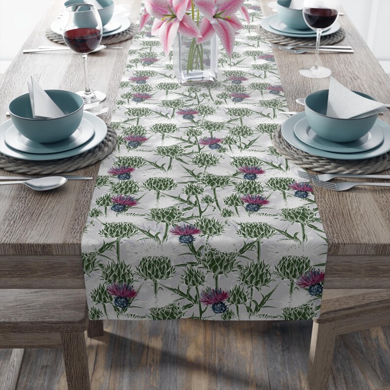 Scottish Thistle Table Runner Wildflower Table Decor Thistle Home ...