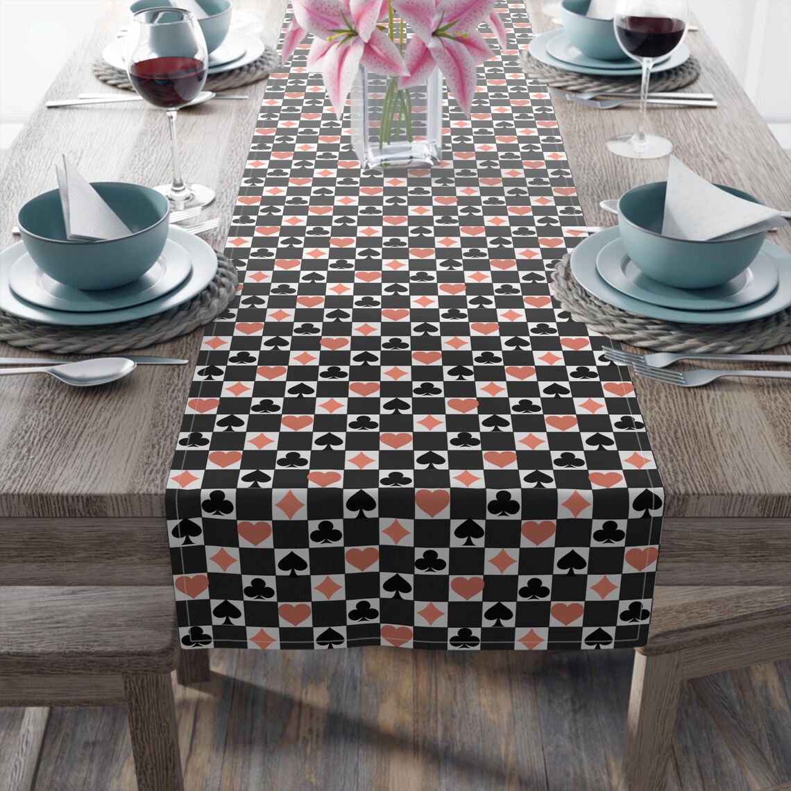 Poker Table Runner Poker Gaming Table Runner Poker Check Table Linen ...