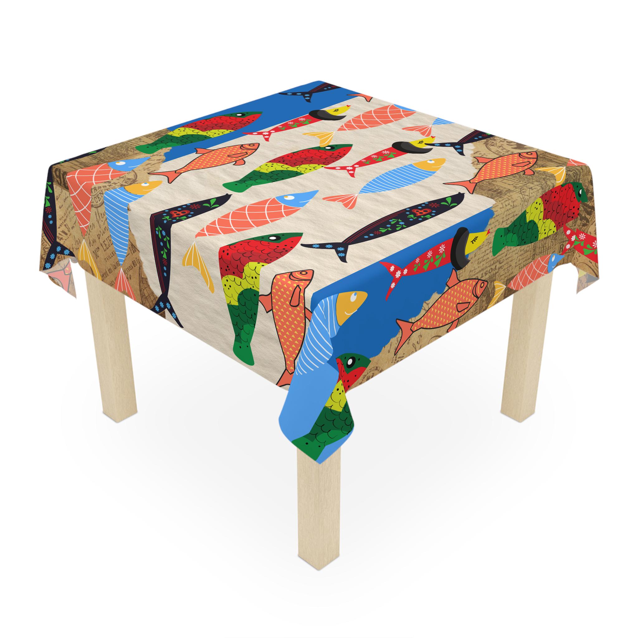 Portuguese Sardine Fish Tablecloth Mediterranean Styled Fish Table ...