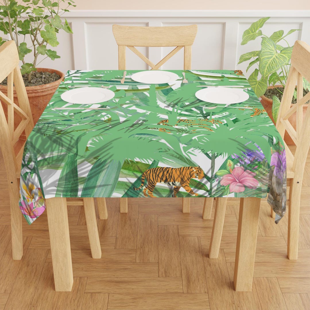 Animal Theme Jungle Tiger Tablecloth Animal Table Cloth Tiger ...