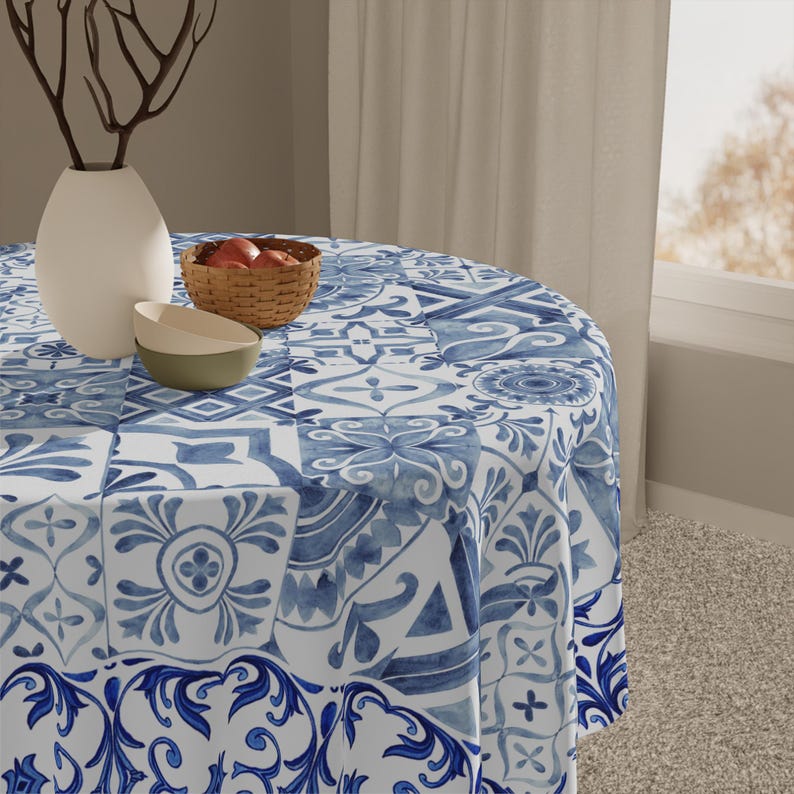 Portuguese Blue and White Tablecloth Traditional Portugal Table Cloth ...