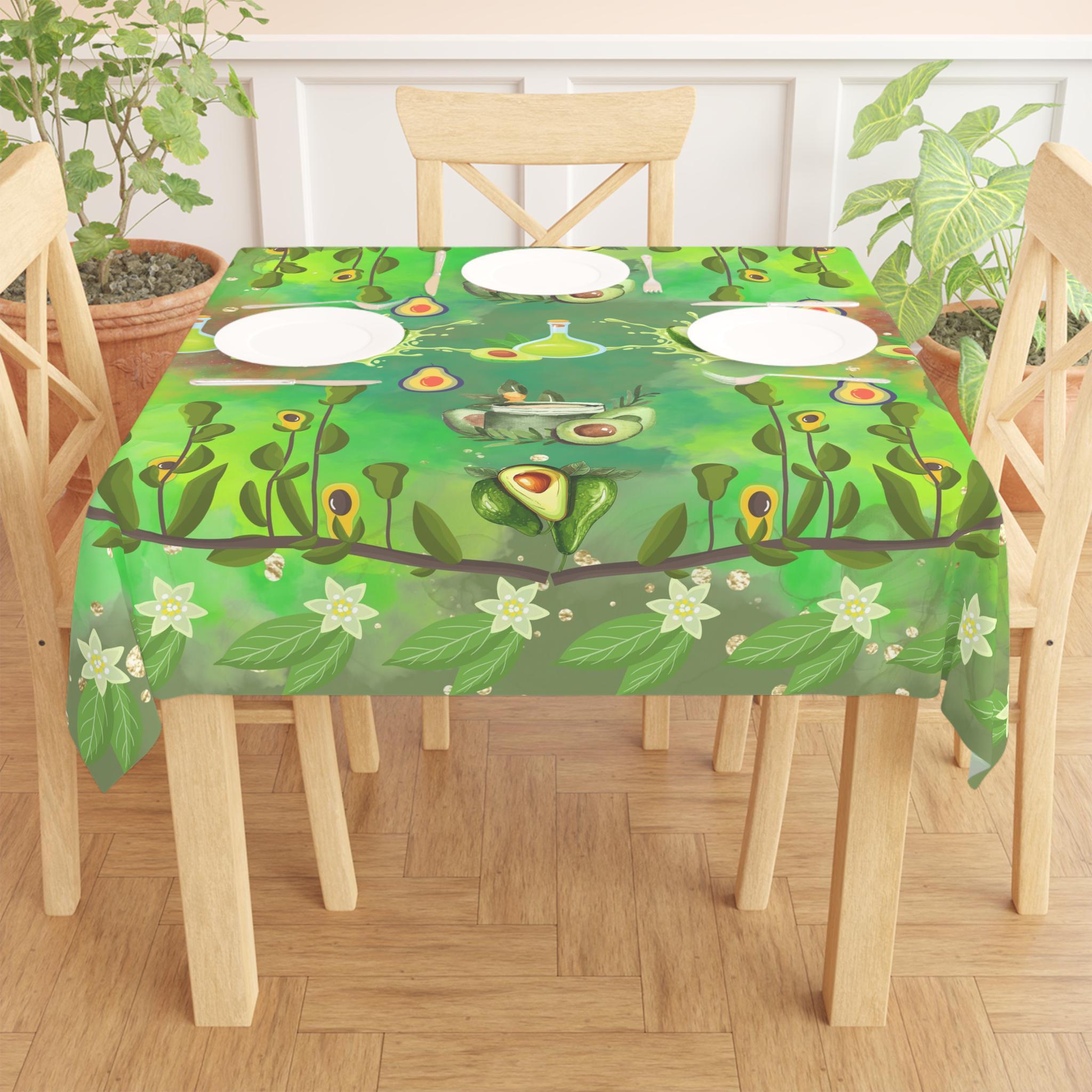 Avocado Green Tablecloth Avocado Fruit Flower Table Cloth Avocado Home ...