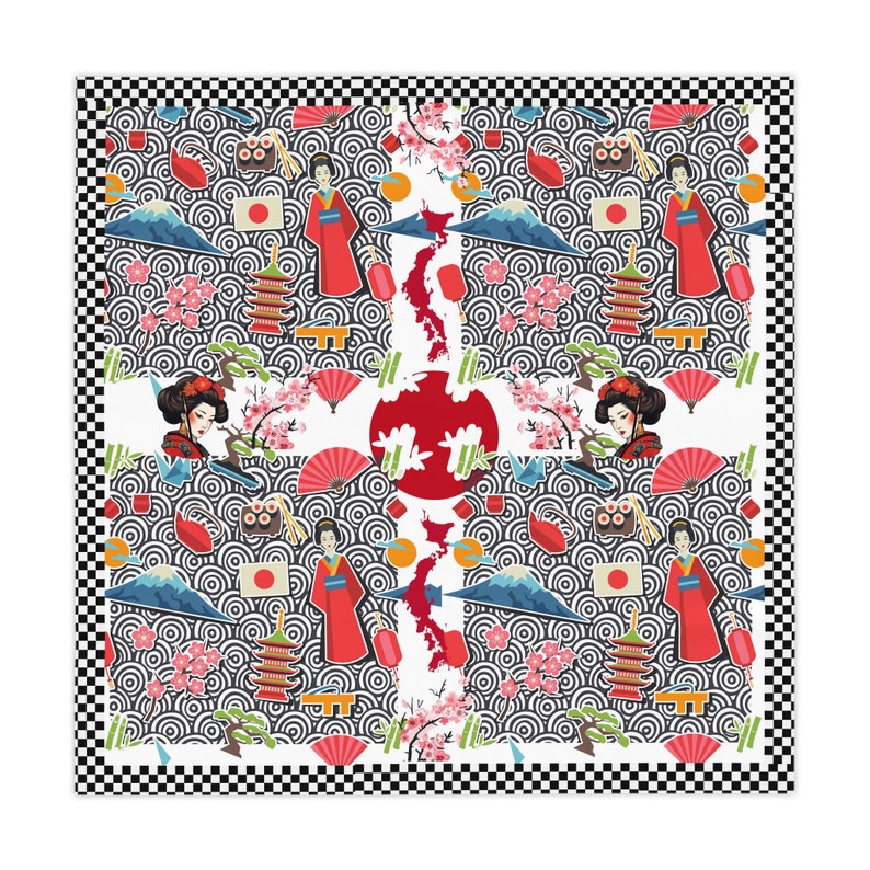 Japanese Tablecloth Geisha Table Cloth Japan Cultural Table Decor Japan ...