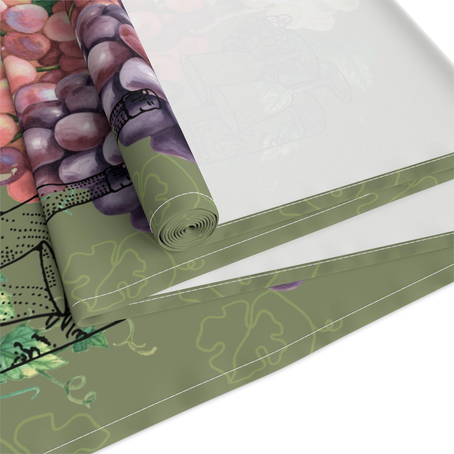 Grape Table Runner Vineyard Grape Table Topper Mediterrenean Party ...