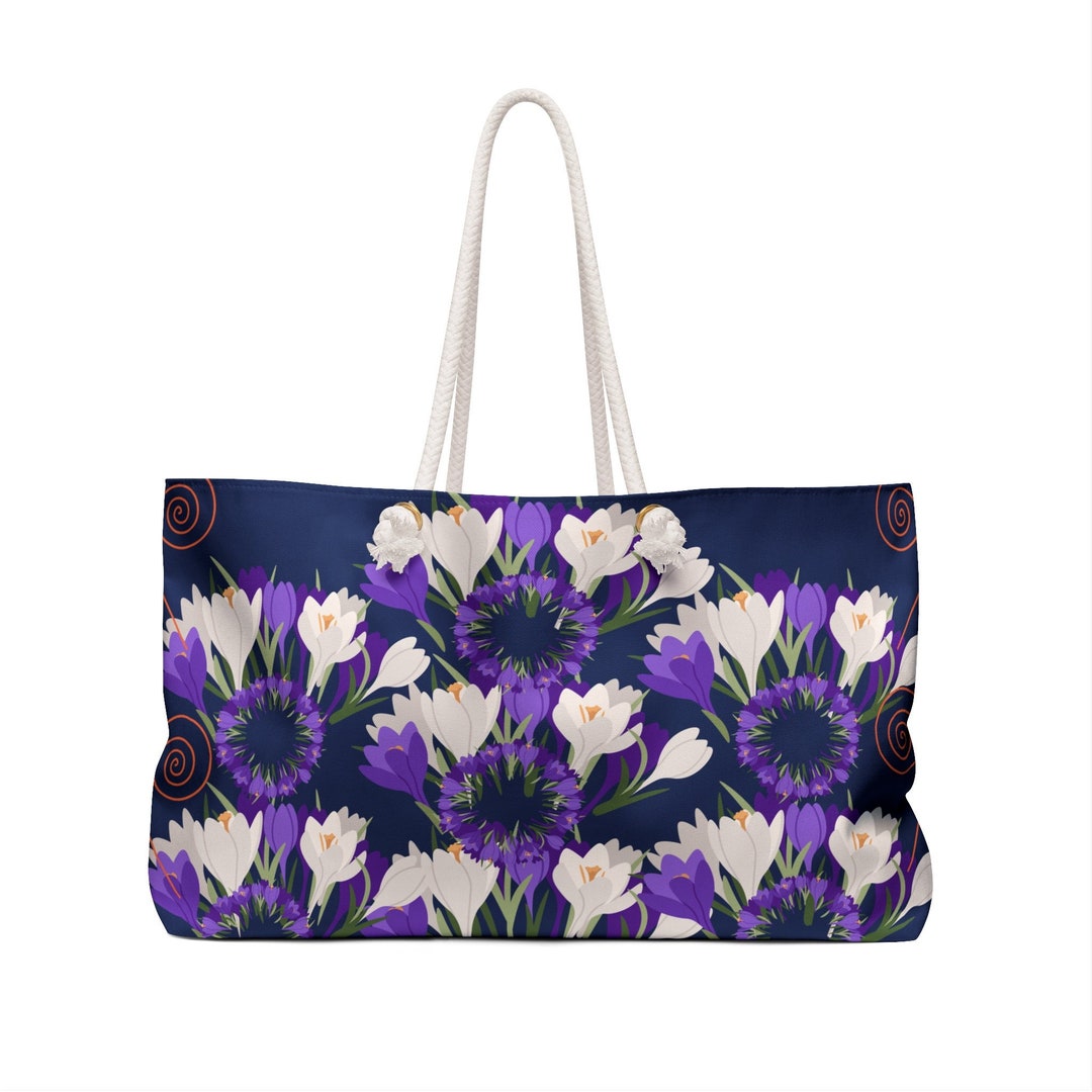 Crocus Flower Weekender Bag Crocus Beach Tote Bag Crocus Floral Luxury ...