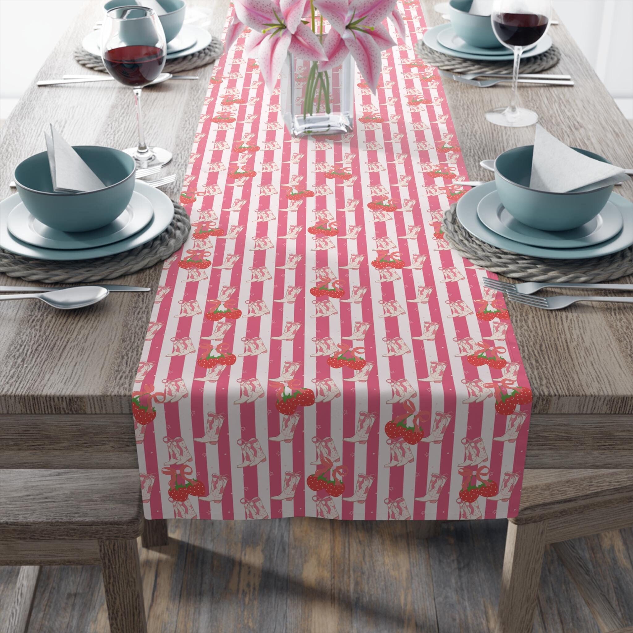 Coquette Cowgirl Table Runner Pink Coquette Aesthetic Table Decor Girls ...