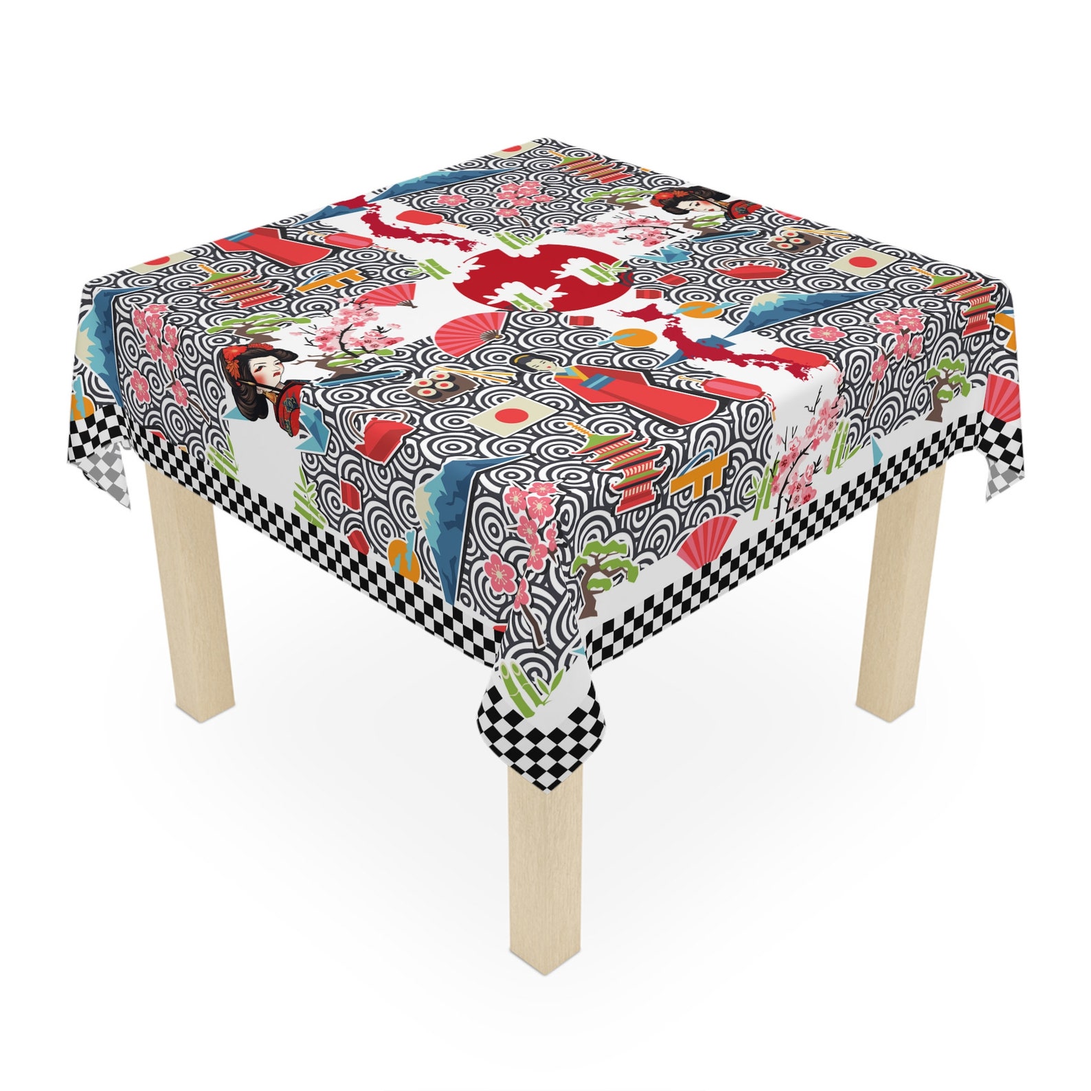 Japanese Tablecloth Geisha Table Cloth Japan Cultural Table Decor Japan ...