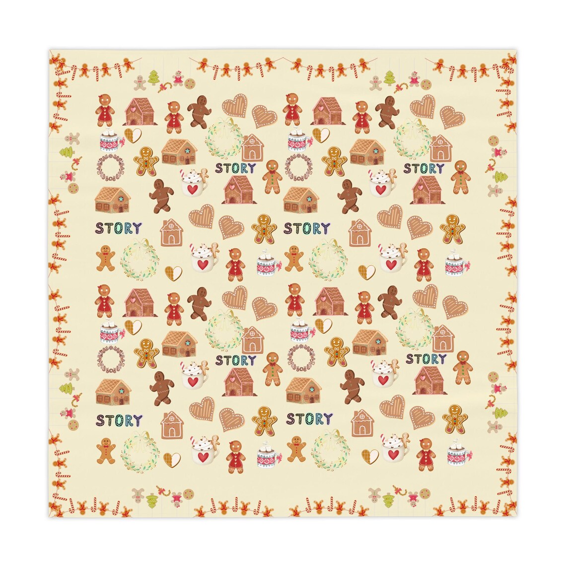 Gingerbread Man Tablecloth Pastry Table Cloth Bake Table Cloth Pastry ...