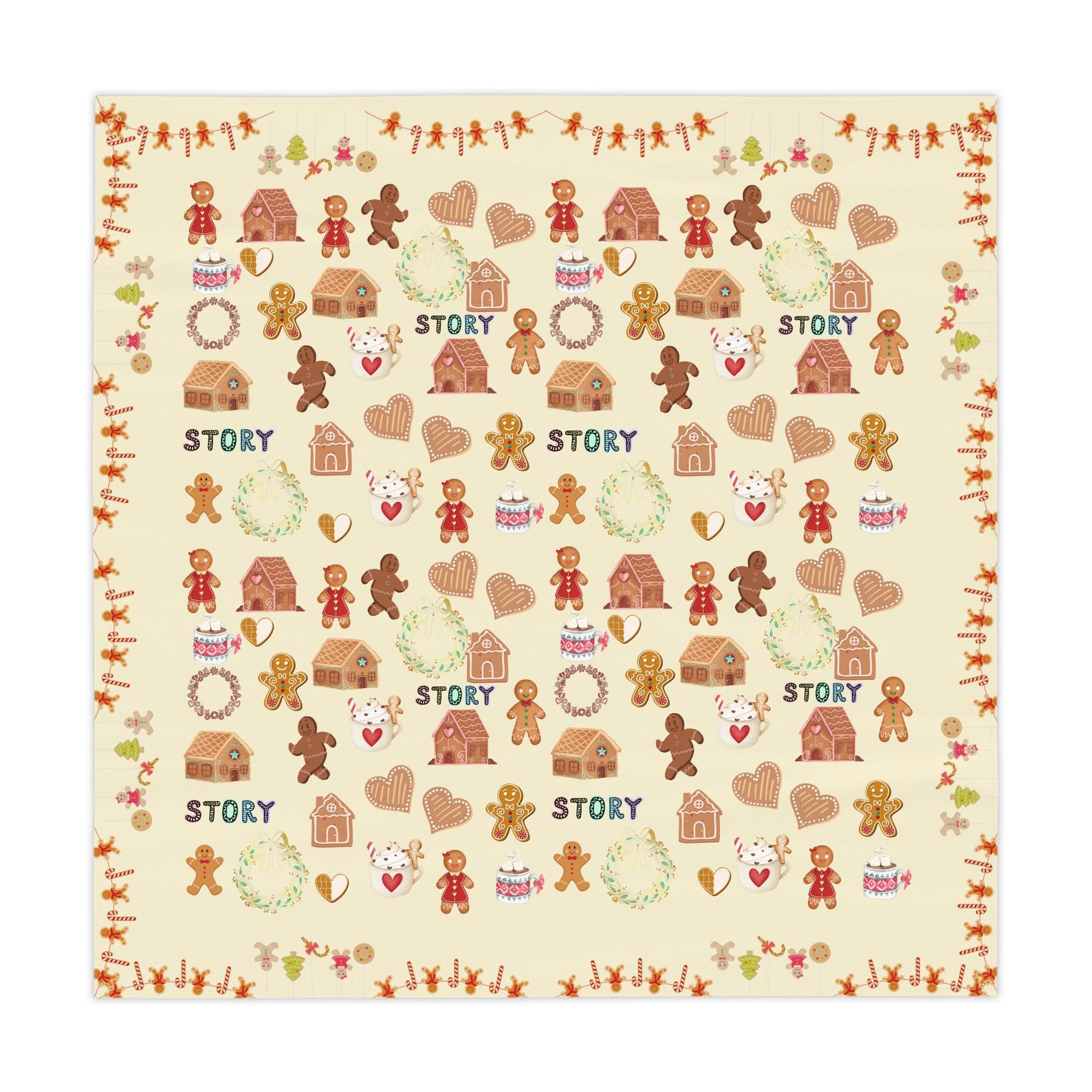 Gingerbread Man Tablecloth Pastry Table Cloth Bake Table Cloth Pastry ...