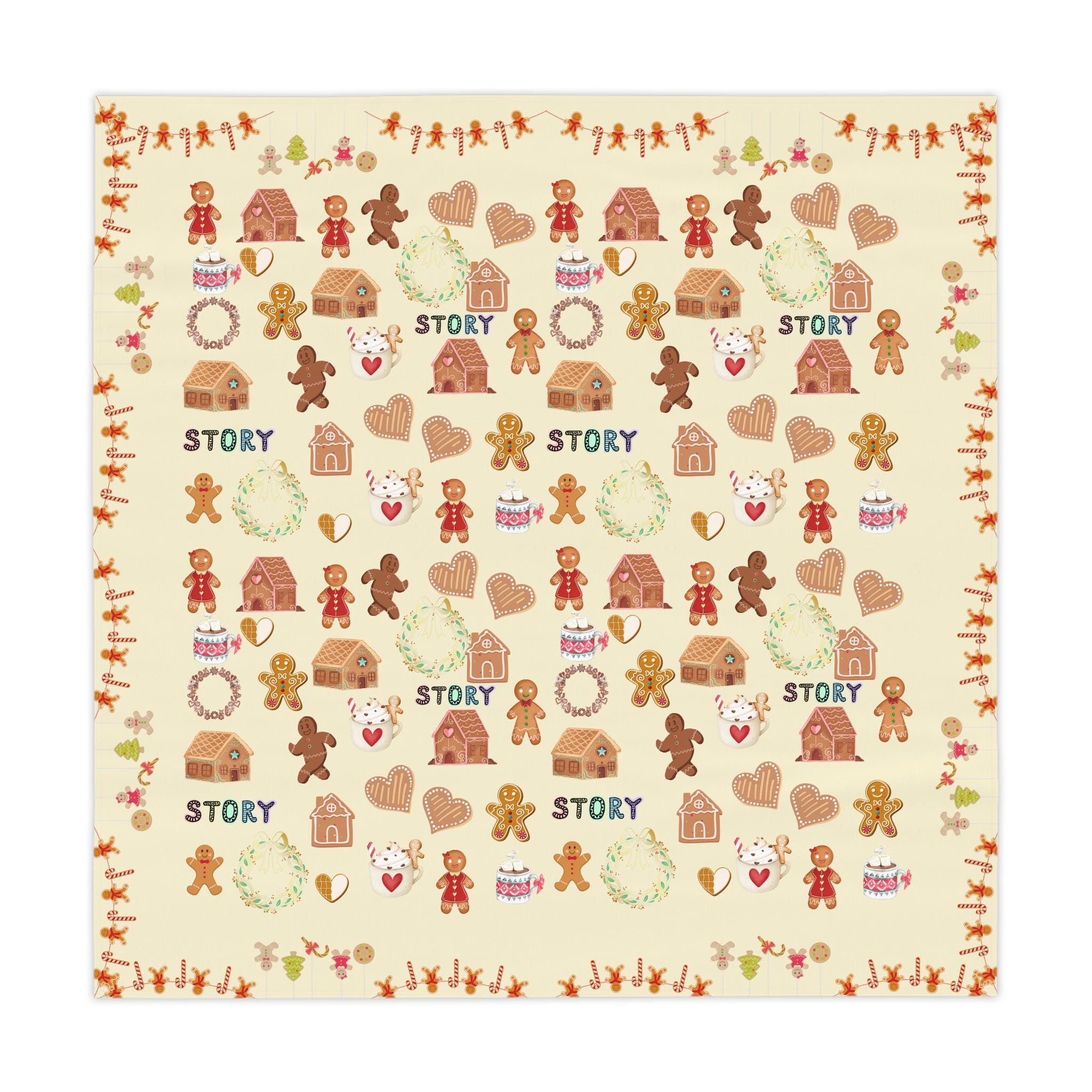 Gingerbread Man Tablecloth Pastry Table Cloth Bake Table Cloth Pastry ...