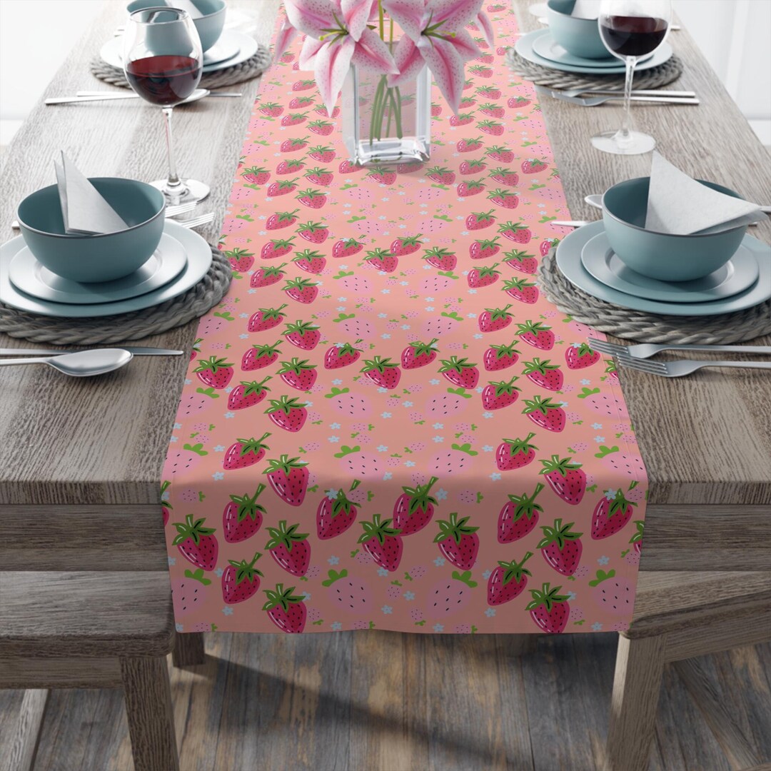Strawberry Table Runner Strawberry Fruit Theme Table Runner Stawberry ...