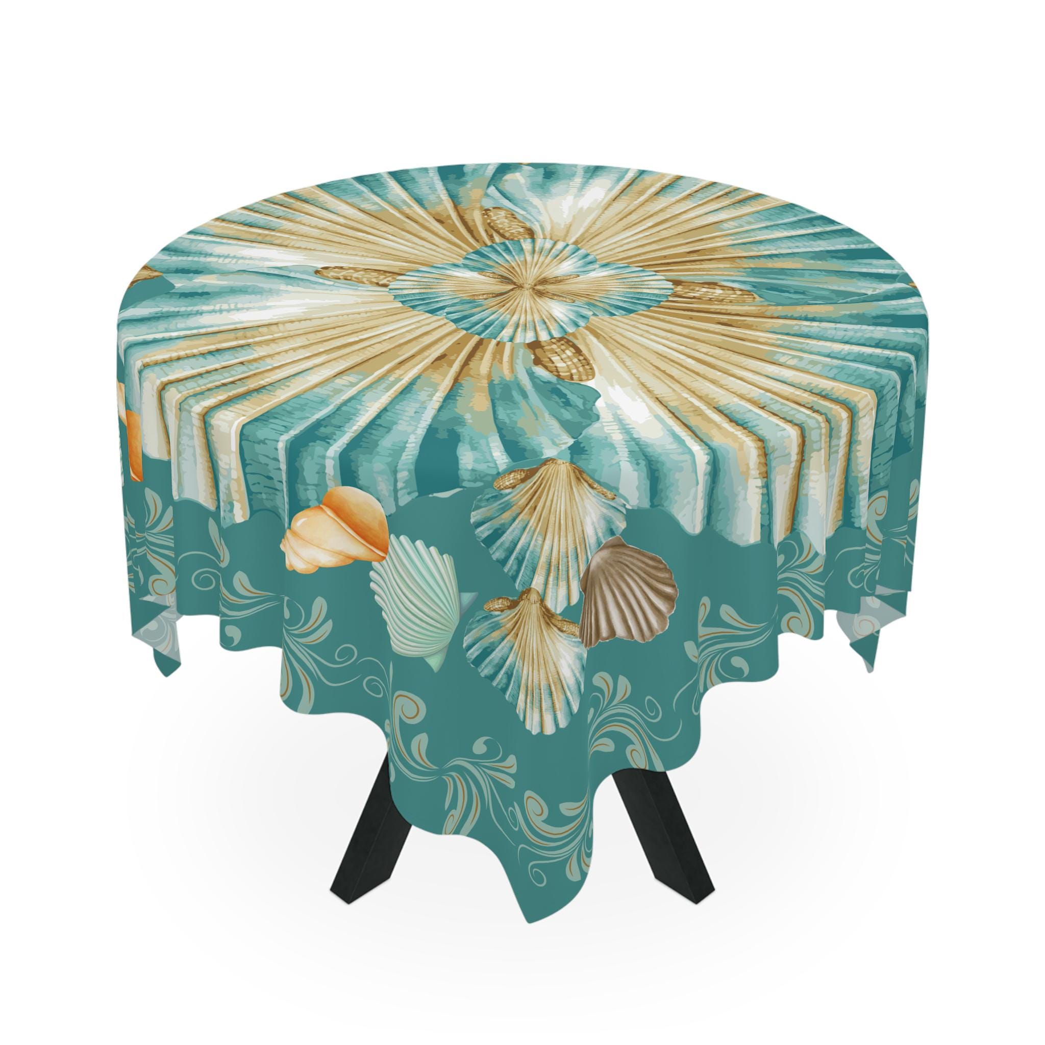 Seashell Tablecloth Coastal Shell Table Cloth Beach Theme Table Linen ...
