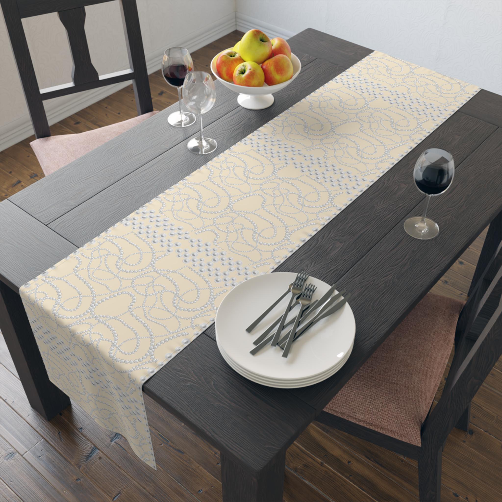 Pearl Table Runner Ocean Pearl Table Runner Beach Theme Table Linen ...