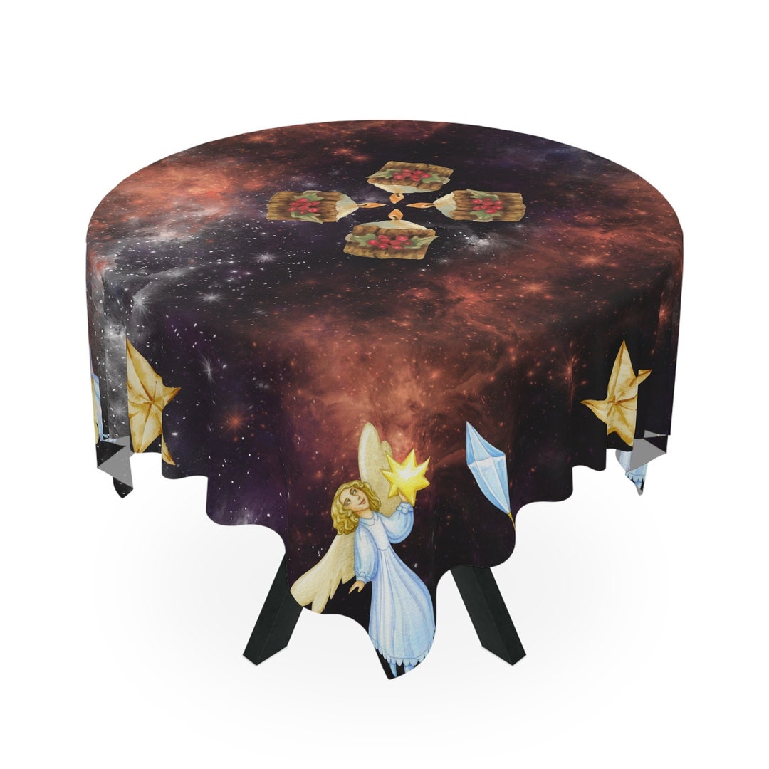 Angel Christmas Tablecloth Starry Angel Table Cloth Bronze - Etsy