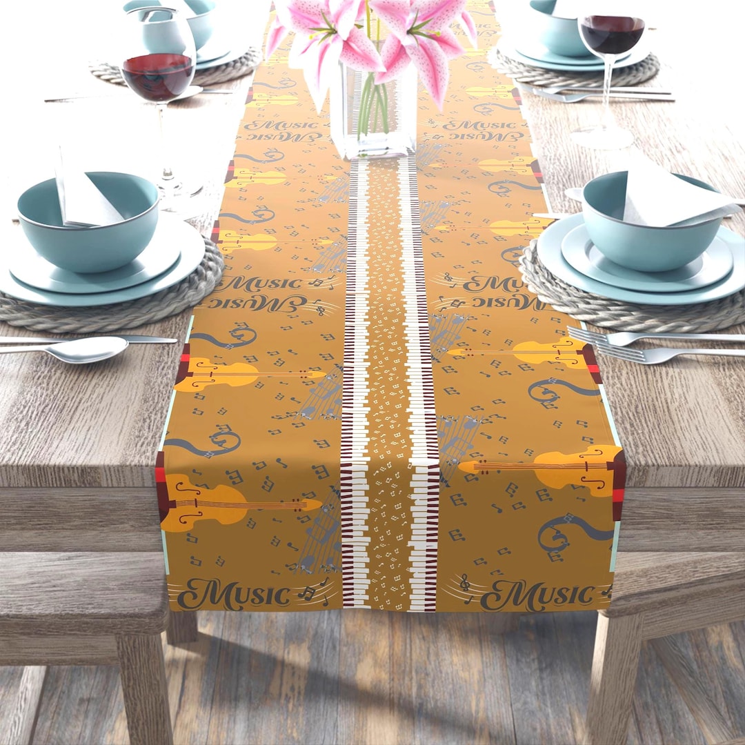 Musician's Table Runner Piano Table Runner Piano Keys and Viola Table ...