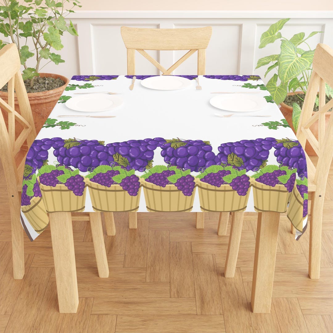 Grape Vine Harvest Fruit Tablecloth Grape Vineyard Tablecloth Grapevine ...