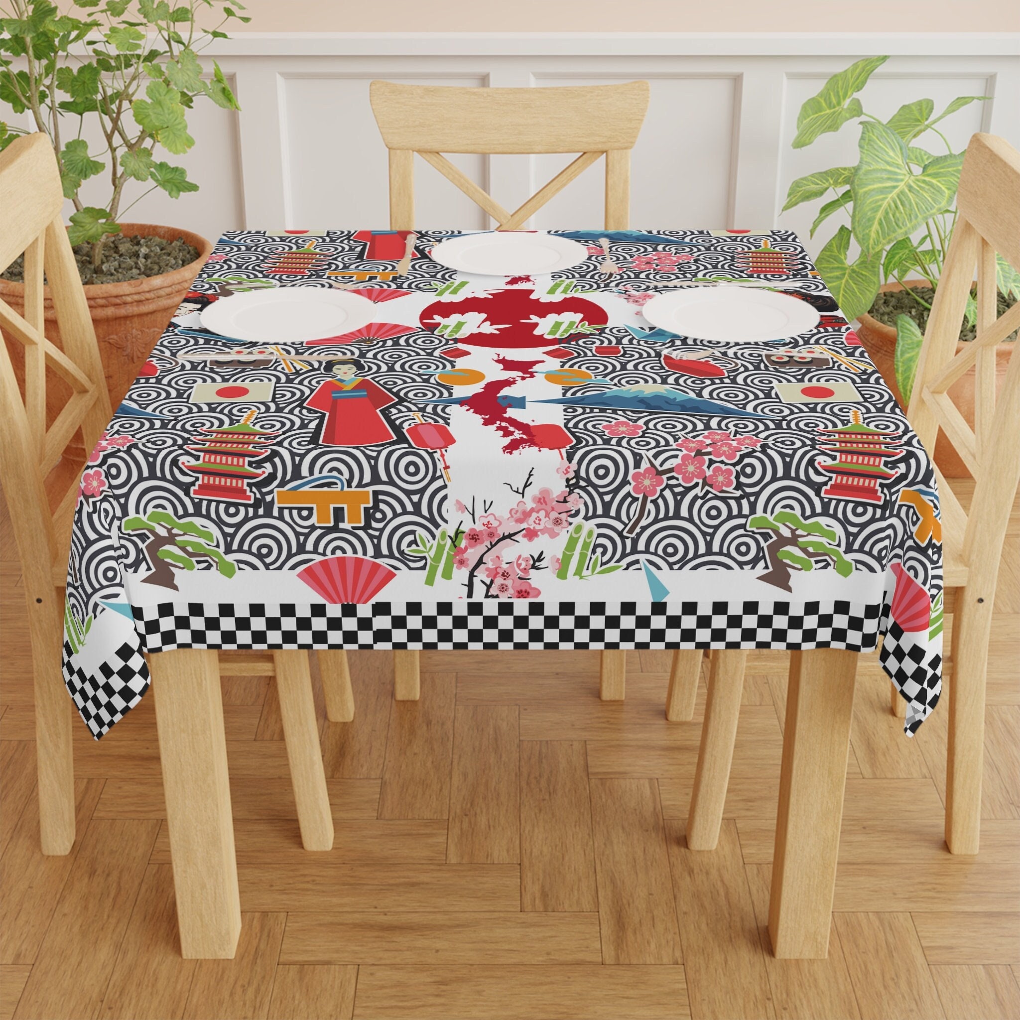 Japanese Tablecloth Geisha Table Cloth Japan Cultural Table Decor Japan ...