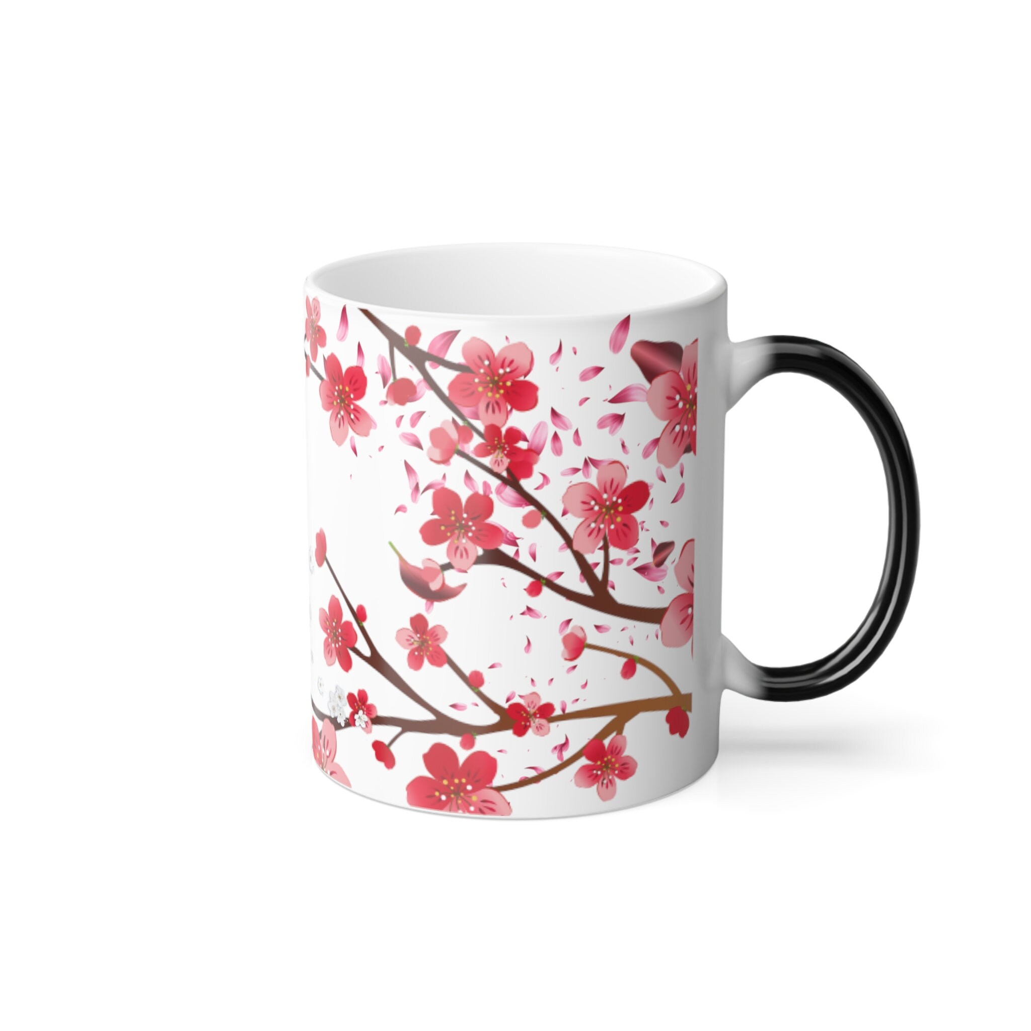 Sakura Flower Mug Color Changing Mug Sakura Floral Mug Heat Sensitive ...
