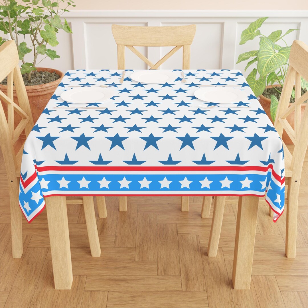 American Flag Table Cloth 4th of July Tablecloth USA Flag Tablecloth ...