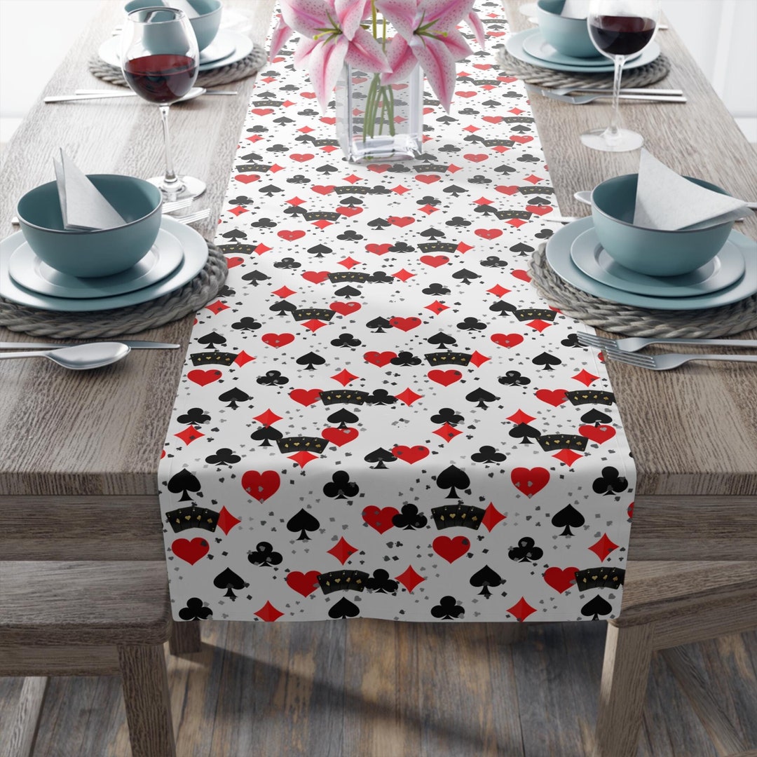 Las Vegas Poker Theme Table Runner Casino Party Decor Poker Game Decor ...