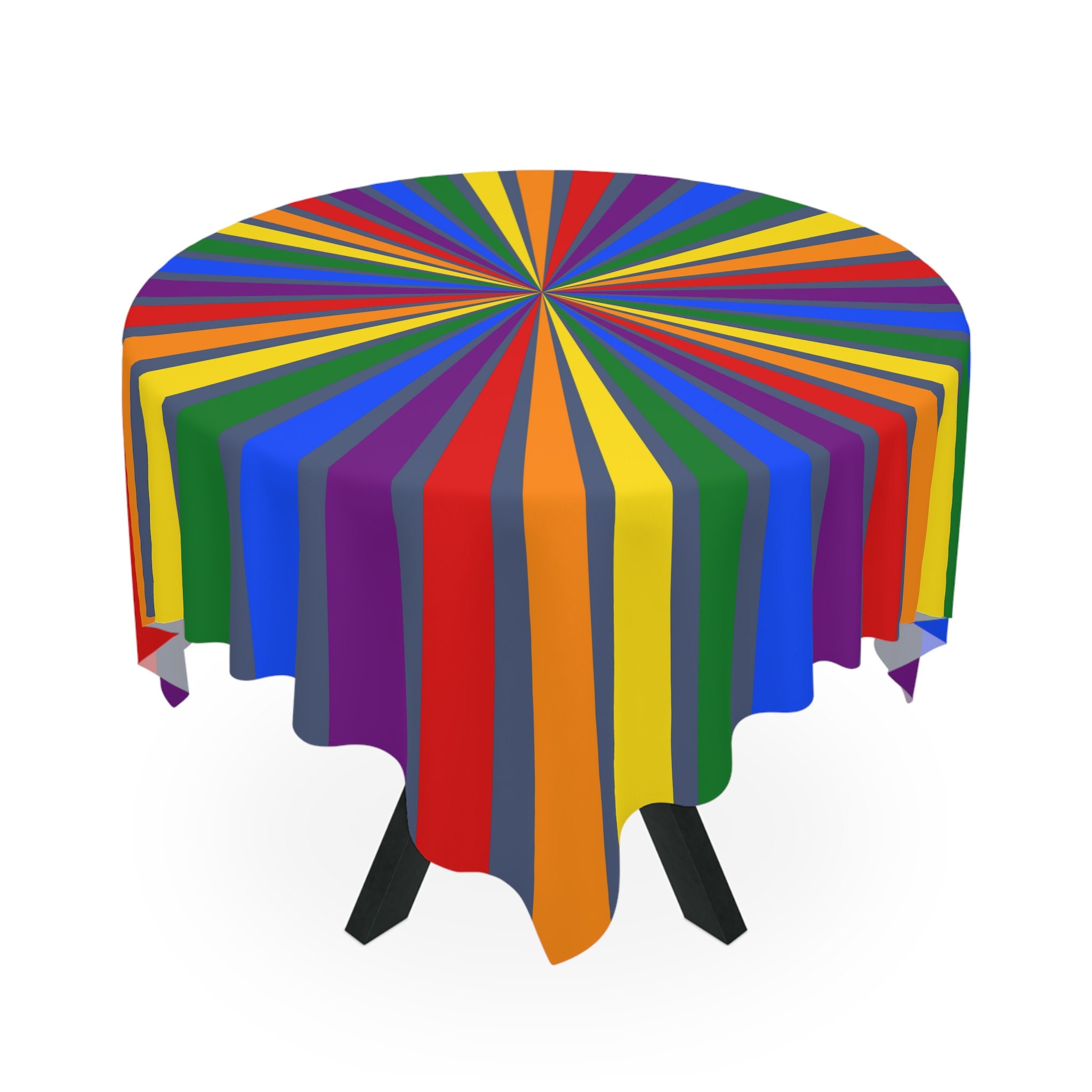 Rainbow Colourful Party Tablecloth Rainbow Striped Multi Colour Table ...