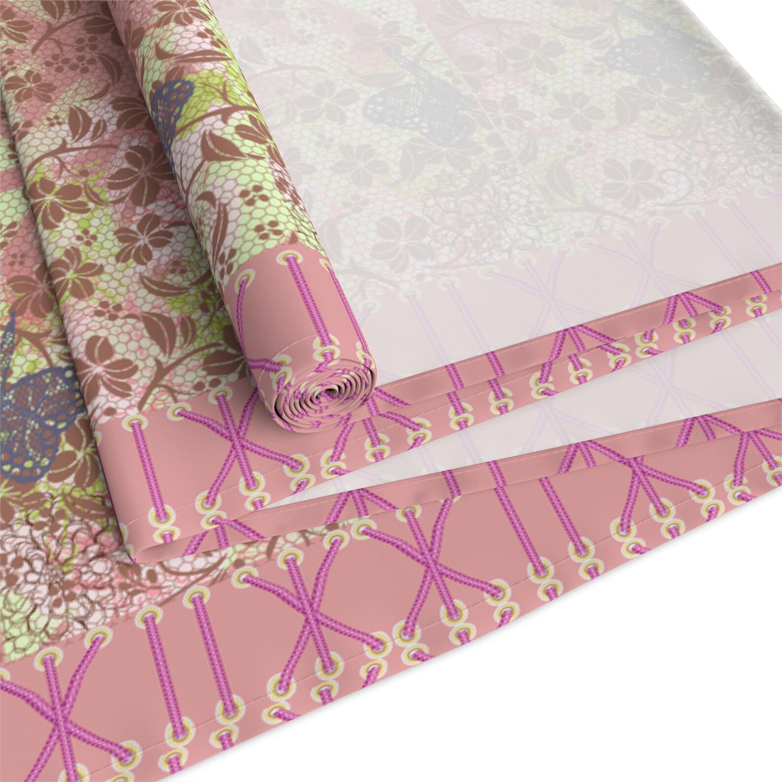 Coquette Lace Pattern Floral Table Runner Pink Coquette Aesthetic Table ...