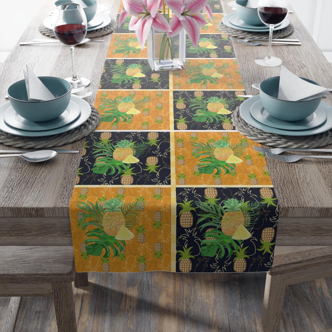 Pineapple Table Runner Pineapple Fruit Table Topper Pineapple Table Decor Summer Fruit Home ...