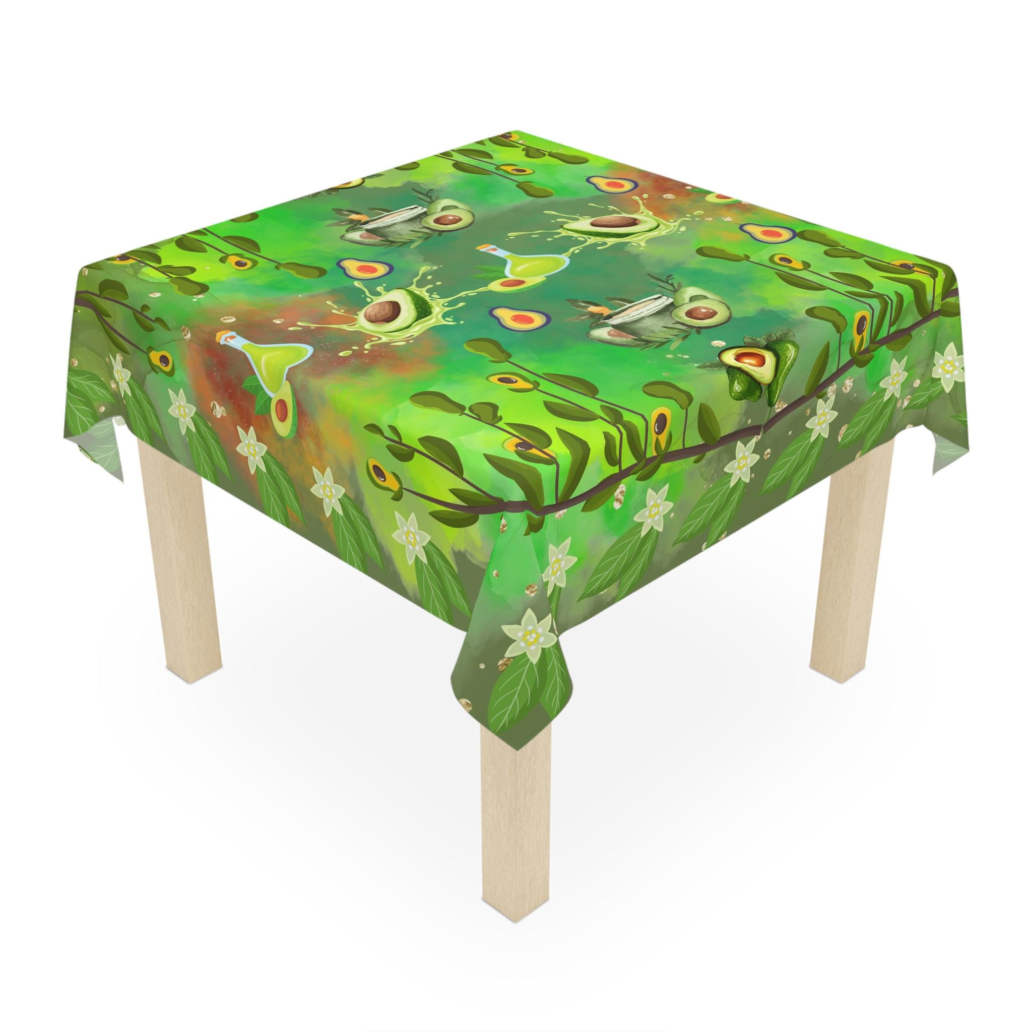 Avocado Green Tablecloth Avocado Fruit Flower Table Cloth Avocado Home ...