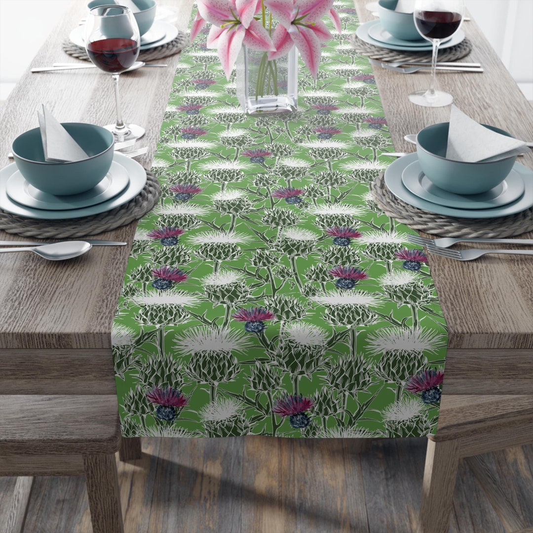 Thistle Table Runner Scottish Thistle Aesthetic Table Decor Wildflower ...