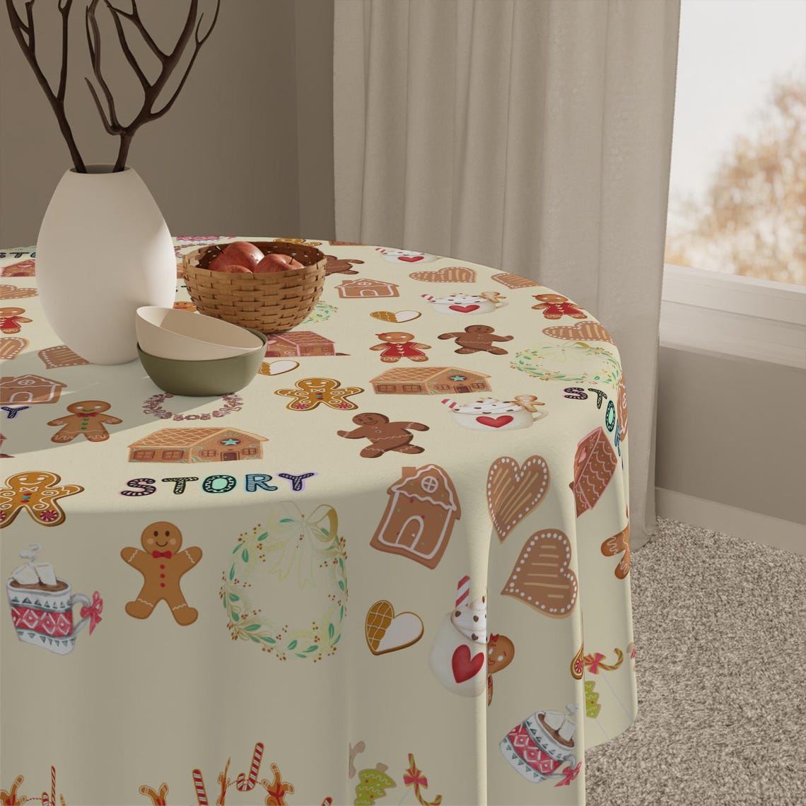 Gingerbread Man Tablecloth Pastry Table Cloth Bake Table Cloth Pastry ...