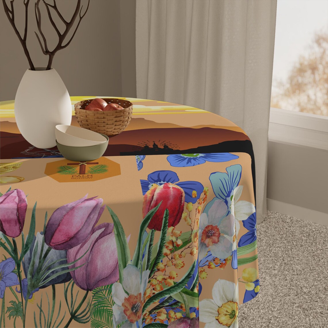 Easter Christain Tablecloth Biblical Theme Table Decor Christ ...