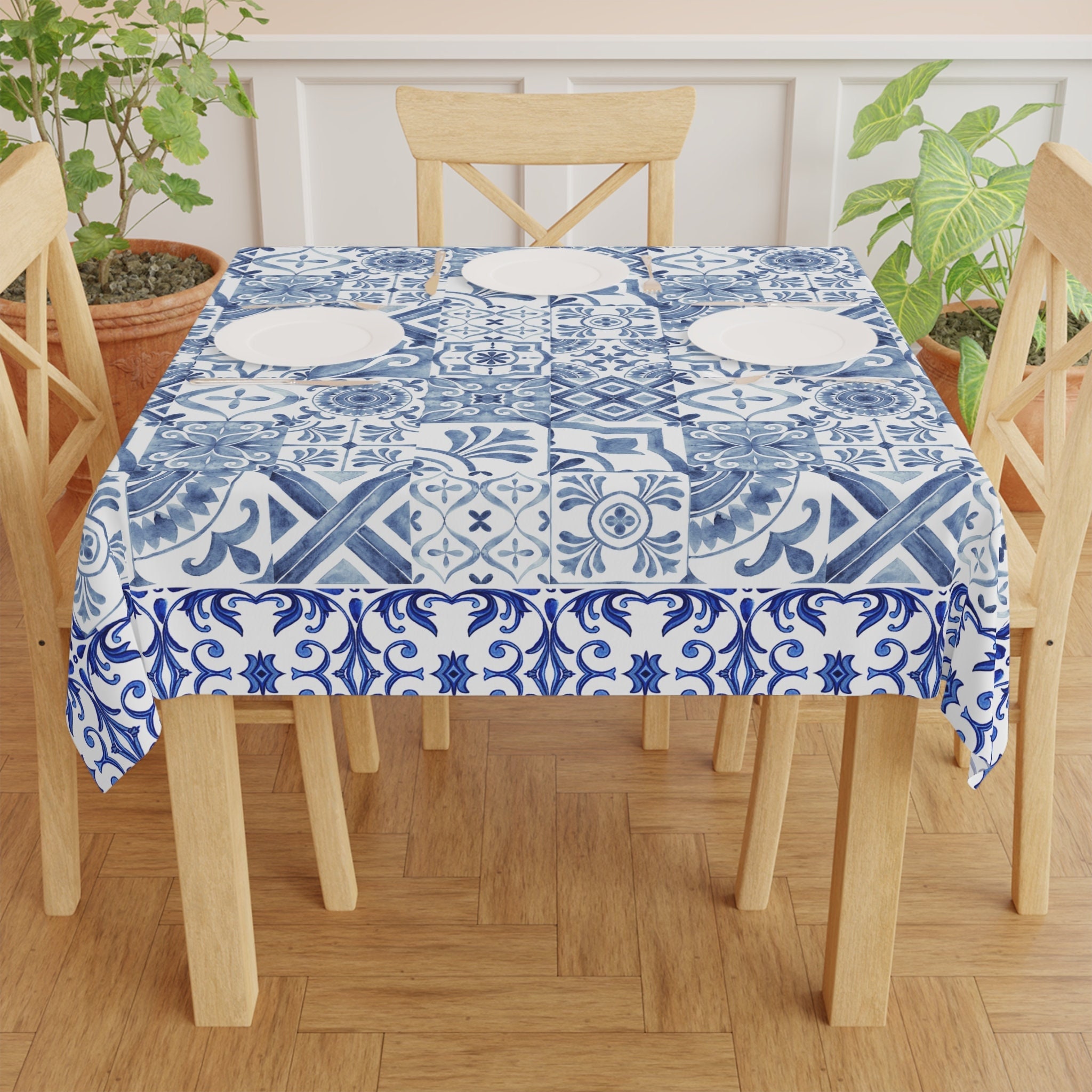 Portuguese Blue and White Tablecloth Traditional Portugal Table Cloth ...