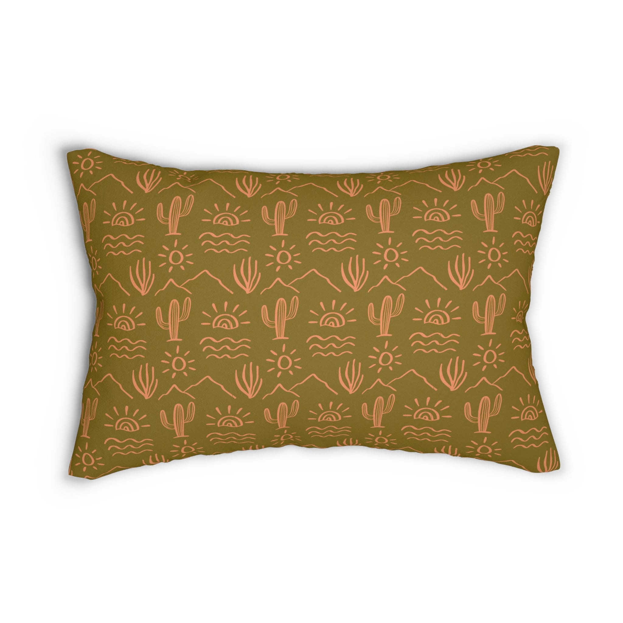 Cactus Lumbar Pillow Green Cactus Print Pillow Cactus Theme Pillow ...