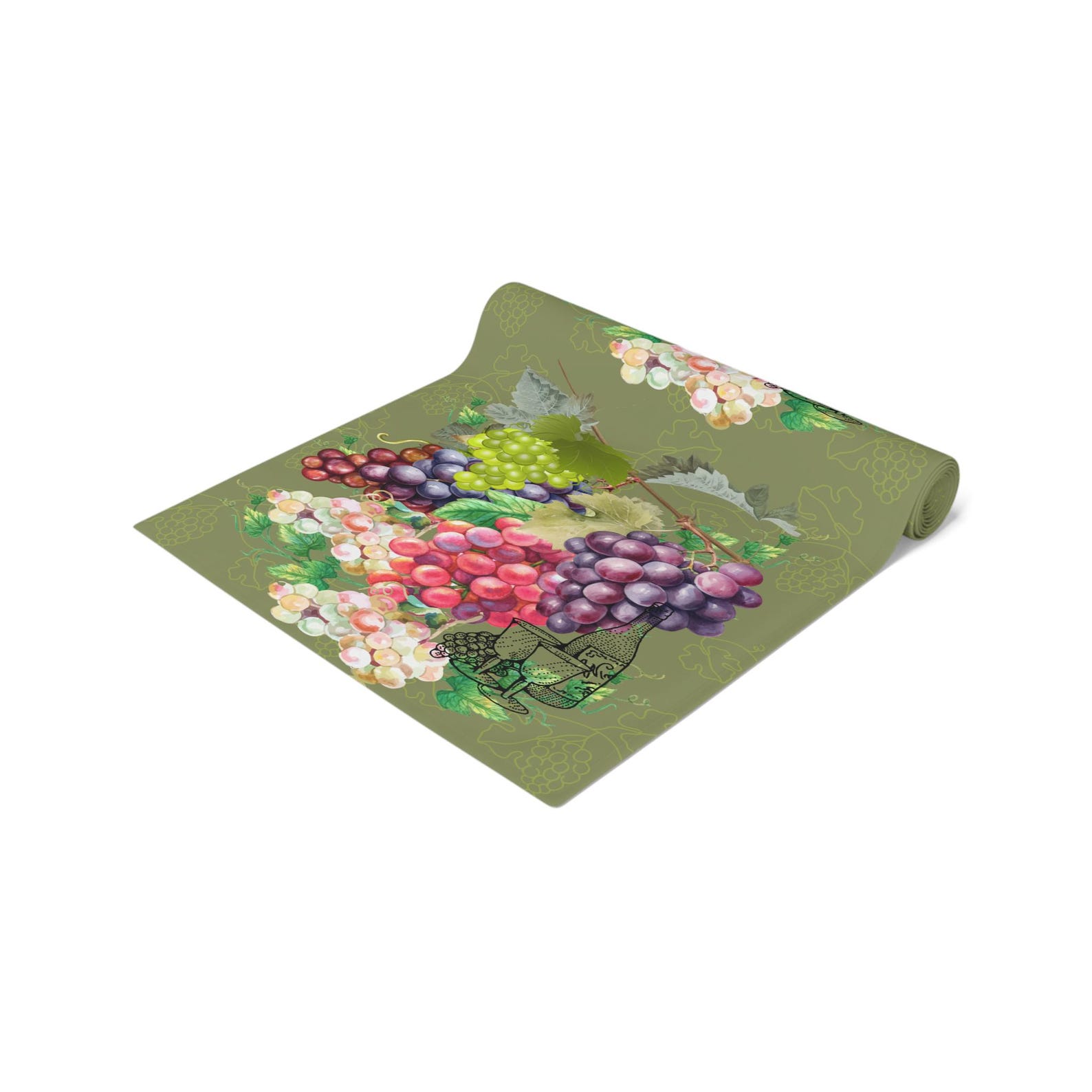 Grape Table Runner Vineyard Grape Table Topper Mediterrenean Party ...