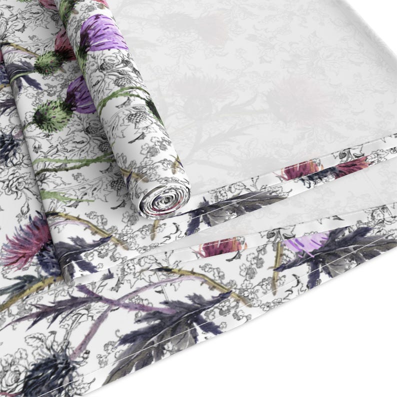 Thistle Table Runner Scottish Thistle Aesthetic Table Decor Wildflower ...