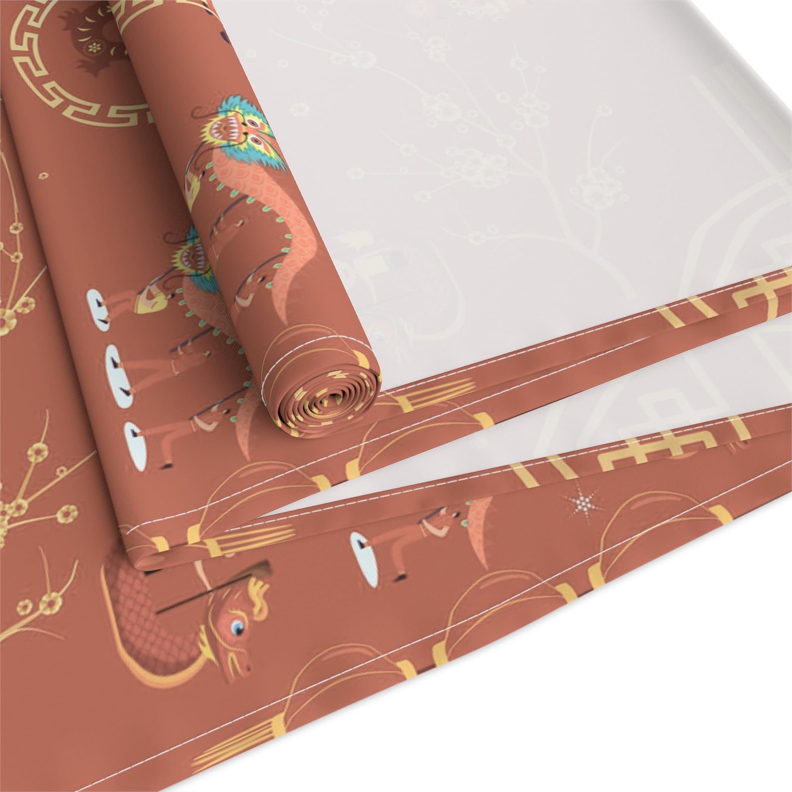 Chinese New Year Table Runner Red Lunar New Year Table Chinoiserie ...