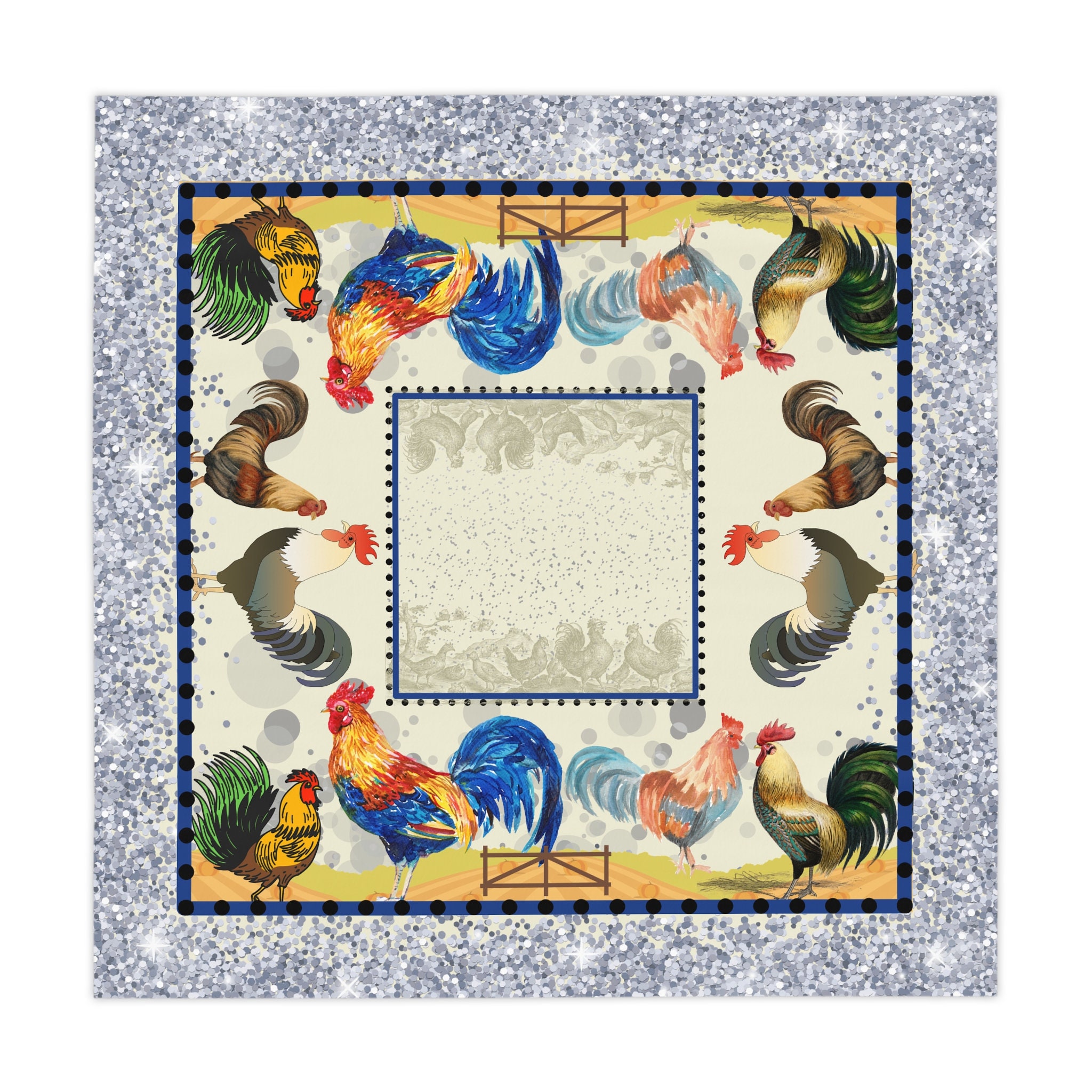 Rooster Tablecloth Chicken Tablecloth Holiday Tablecloth Easter Table ...