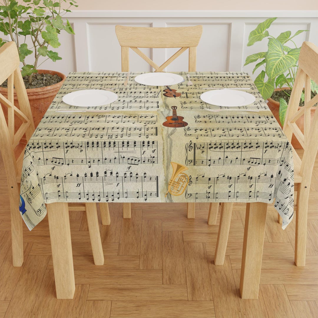 Notation Music Tablecloth Musical Table Cloth Music Home Decor Musical ...