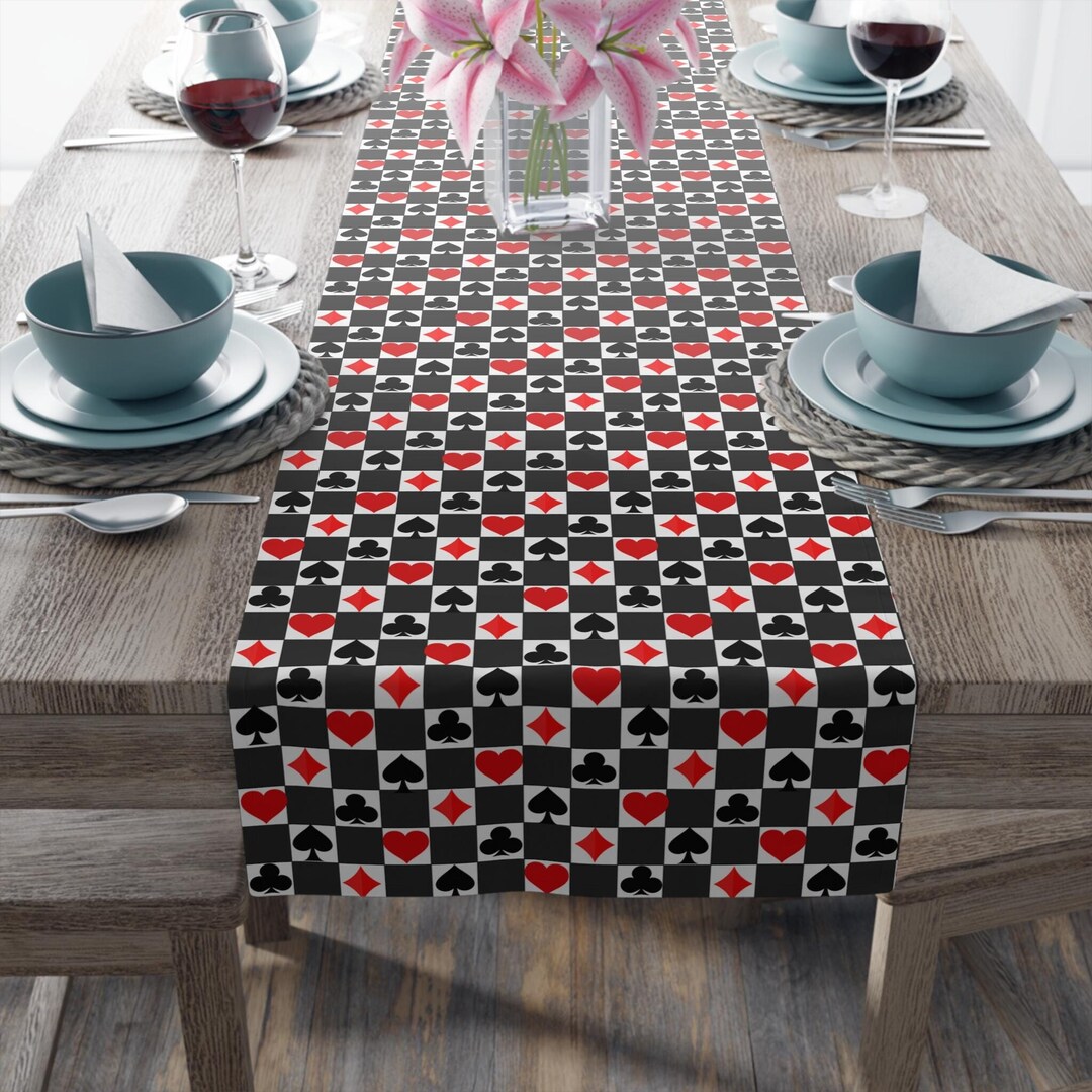Poker Table Runner Poker Gaming Table Runner Poker Check Table Linen ...