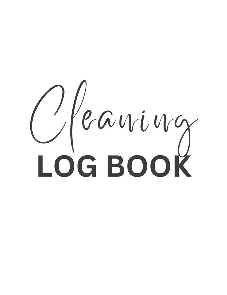 Digital Cleaning Log Book - Etsy