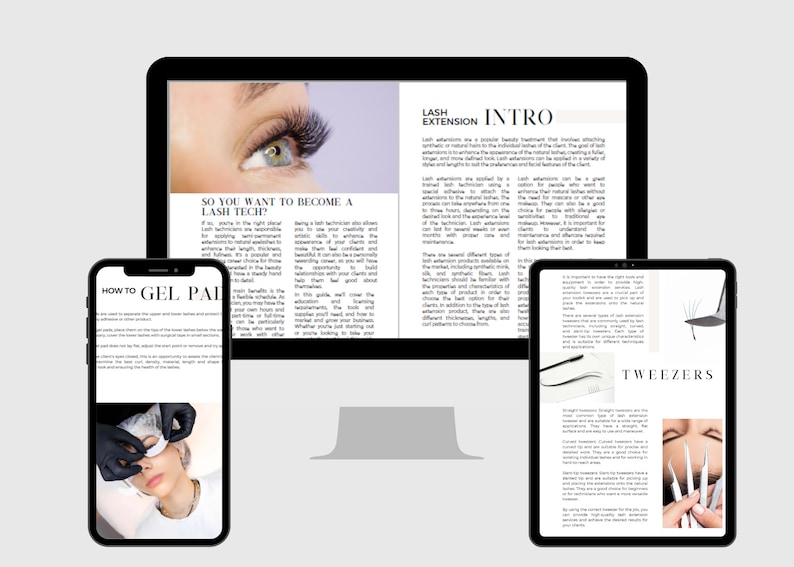 Beginner Lash Extension Manual [2023] 80 PAGES Lash Extensions Ebook, Eyelash Extensions PDF ...